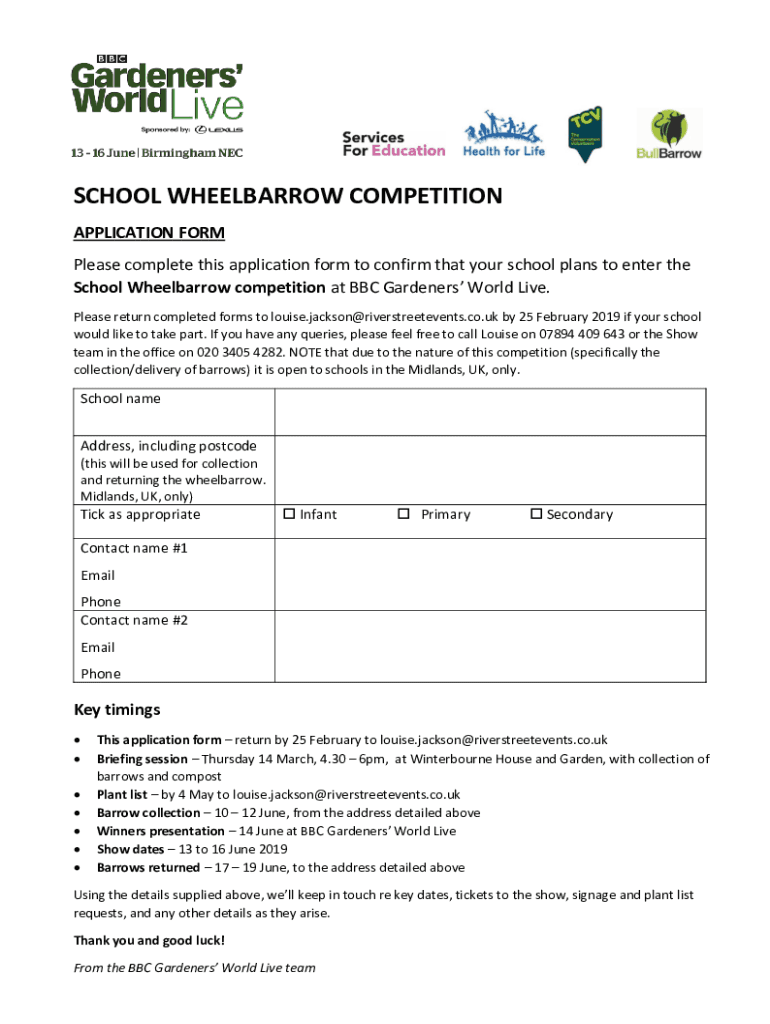 Fillable Online Free School Competition Entry Form Template123 Form ...