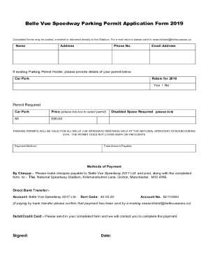Fillable Online Parking Permit Application Form 2019.docx Fax Email ...