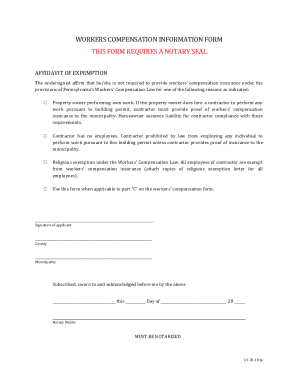 Fillable Online AFFIDAVIT OF EXEMPT STATUS UNDER THE WORKERS ...