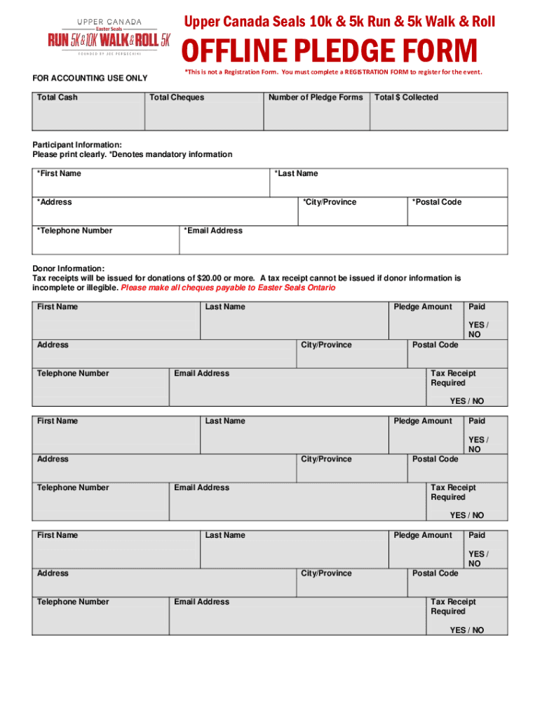 Fillable Online Fun Run Pledge Form1 - Lovettsville PTO Fax Email Print ...