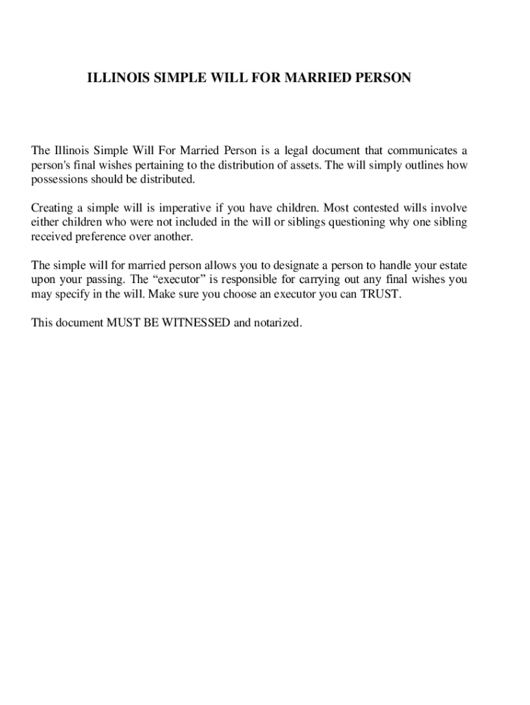 Fillable Online SIMPLE WILL FORM TO PRINT - MARRIED PERSON Fax Email ...