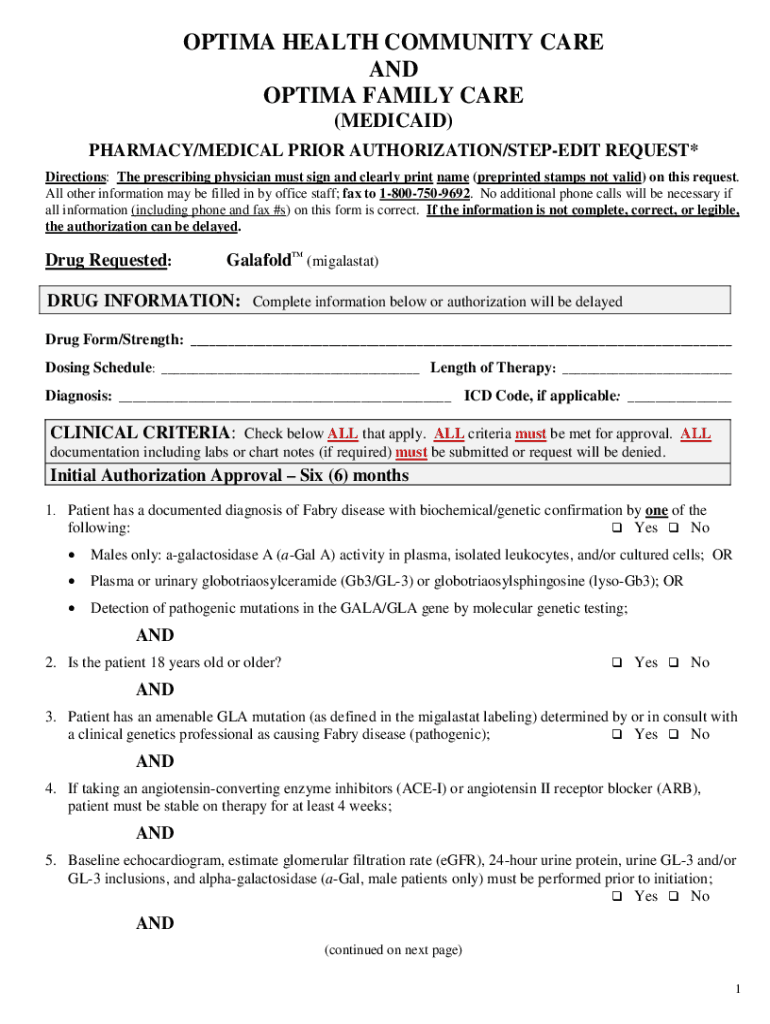 Fillable Online Optima family care prior authorization" Keyword Found ...