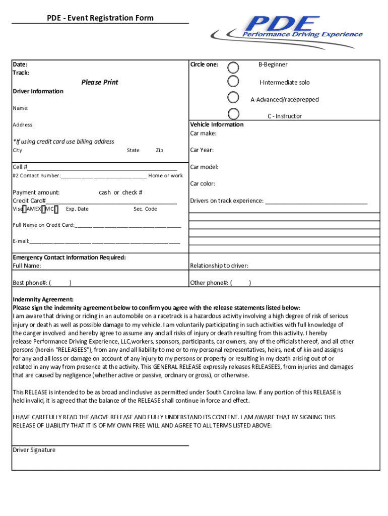 Fillable Online PDE Tech Inspection Checklist - Performance Driving ...