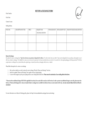 Fillable Online ALO RETURN AND EXCHANGE FORM (v3).docx Fax Email Print ...