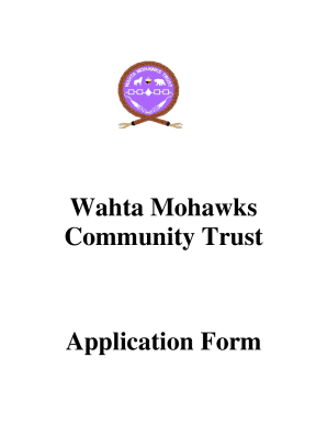Fillable Online Wahta Mohawks Community Trust Application Form Fax ...