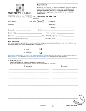Fillable Online current medical history form Fax Email Print - pdfFiller