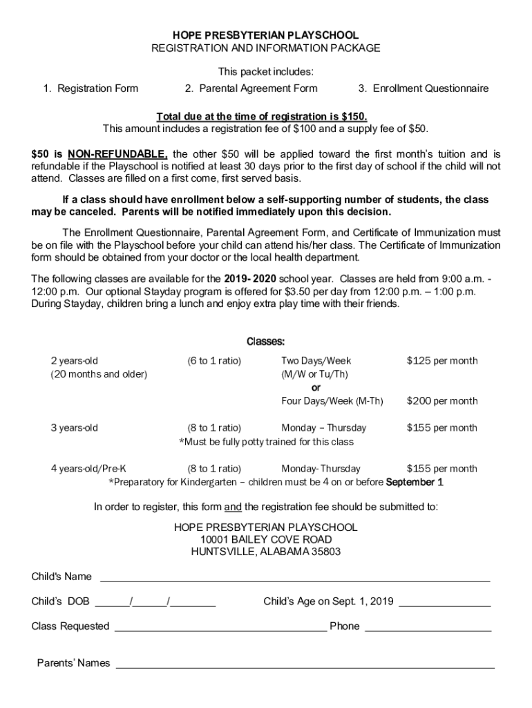 Fillable Online HPP 2019-20 Registration Form.doc Fax Email Print ...