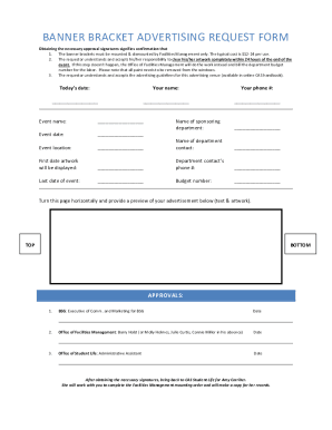 Fillable Online BANNER BRACKET ADVERTISING REQUEST FORM Fax Email Print ...