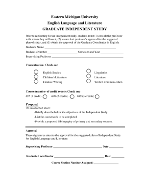 Fillable Online Eastern Michigan University Office of AdmissionsEastern Michigan University ...