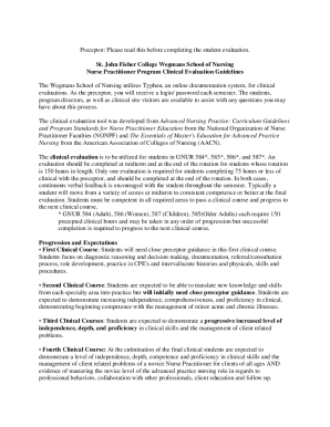 Fillable Online Preceptor Clinical Evaluuation Form Guidelines Fax ...