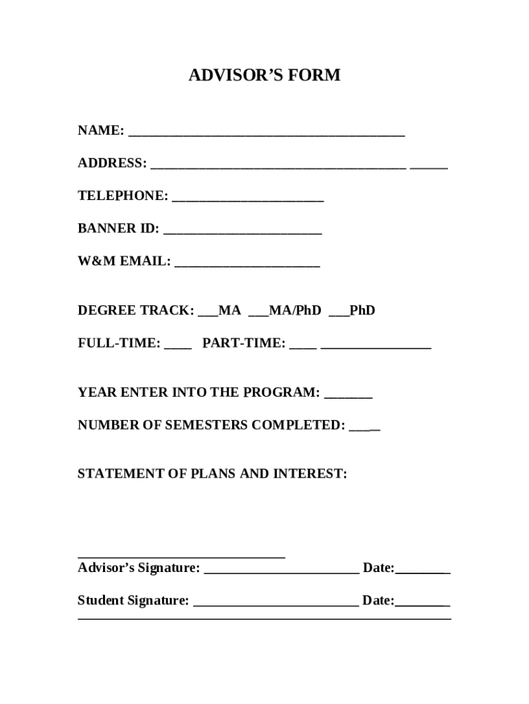 ADVISORS Doc Template PdfFiller