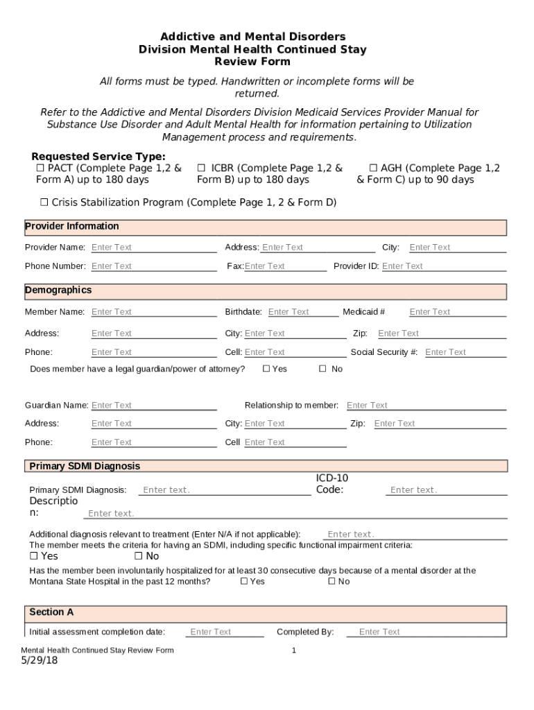 Addictive and Mental Disorders Division Mental Health Prior ... - dphhs ...