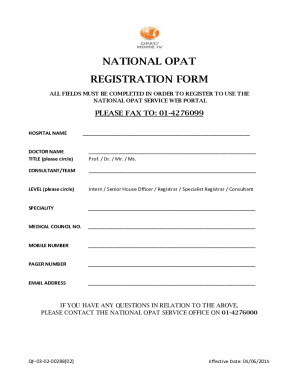 Fillable Online NATIONAL OPAT Fax Email Print - pdfFiller