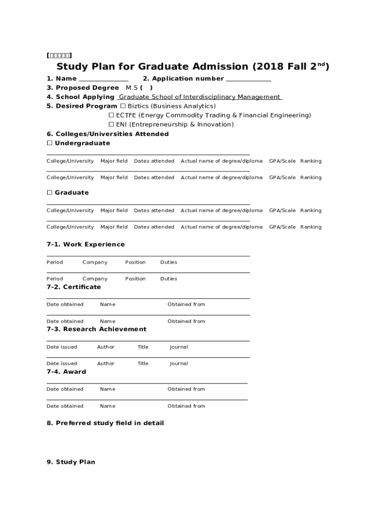 How To Make A Study Plan For A University ApplicationThe Doc 