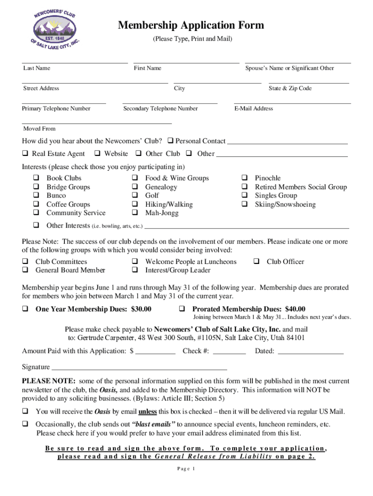 Fillable Online Create Free Membership Application Forms - Typeform6 ...