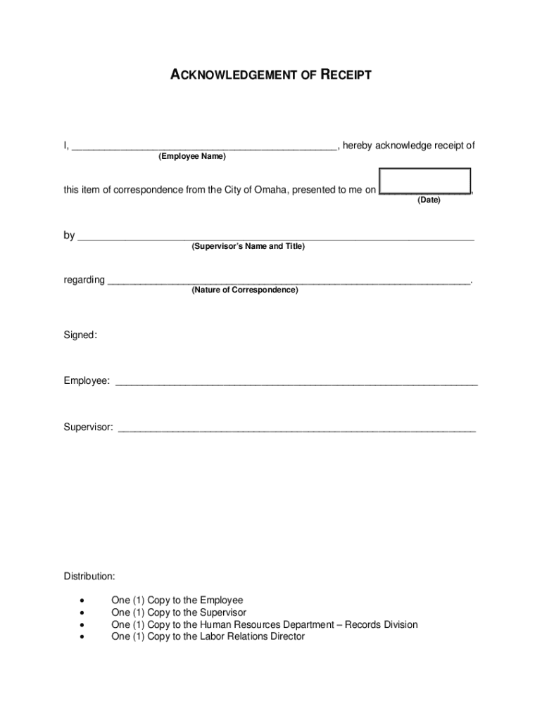 Acknowledge receipt: Fill out & sign online | DocHub