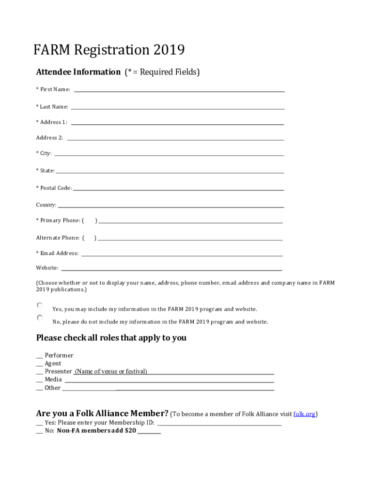 Fillable Online FREE 7+ Sample Farmer Registration Forms in PDF MS Word ...