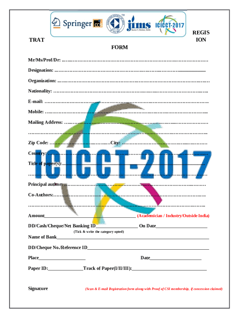 DELEGATE REGISTRATION FOR ONLINE INTERNATIONAL ... Doc Template | pdfFiller