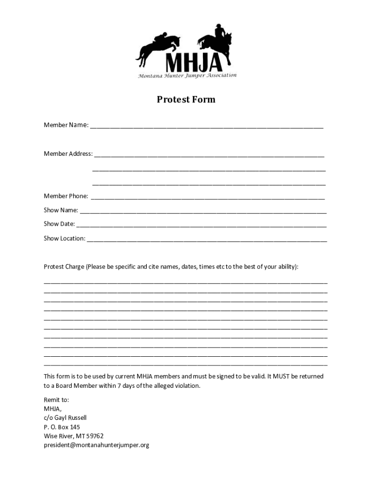 Fillable Online 2018 Protest Form Fax Email Print - pdfFiller