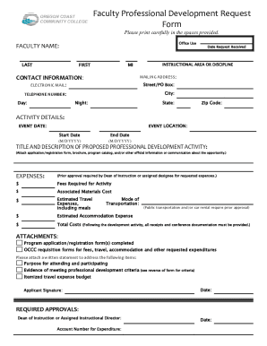 Fillable Online Faculty Professional Development Request Form Fax Email Print - pdfFiller