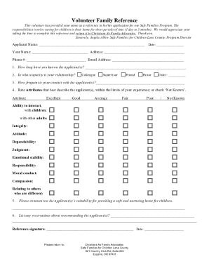 Fillable Online Volunteer Reference Letter (7+ Best Sample Letters and ...