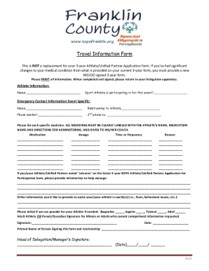 Fillable Online Form I: Foreign Travel Checklist // Athletics Business ...