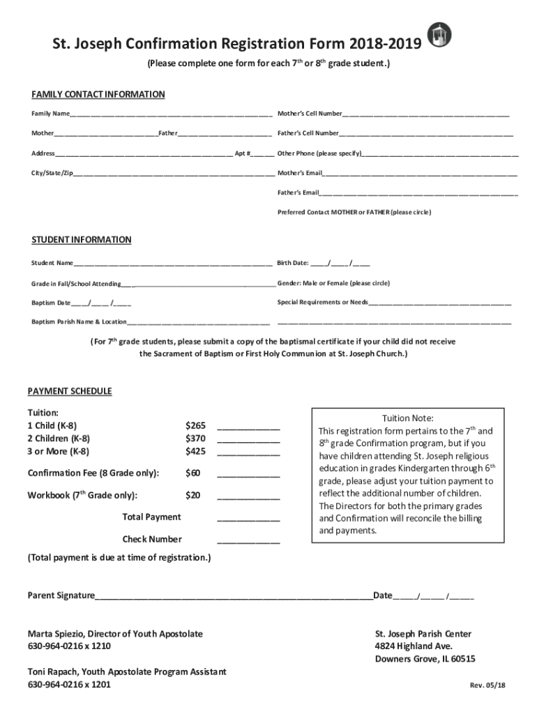Fillable Online St. Joseph - Registration Form Fax Email Print - pdfFiller