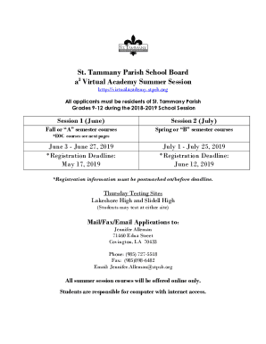 Fillable Online salmenhigh stpsb Students - St. Tammany Parish School ...