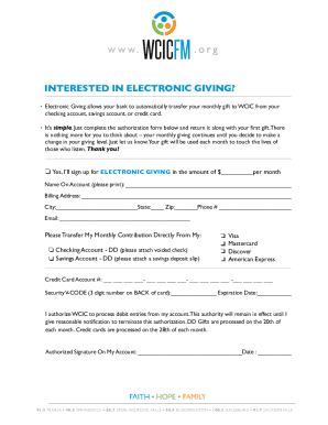 Fillable Online electronic giving form - WCIC2019 Fax Email Print ...