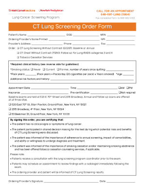 Fillable Online Fax completed form to 646-962-0122 CT Lung Screening ...