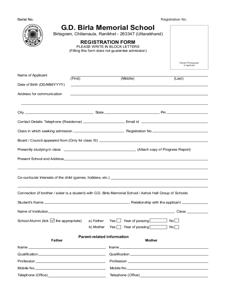 Fillable Online GDBMS Registration Form Fax Email Print - pdfFiller