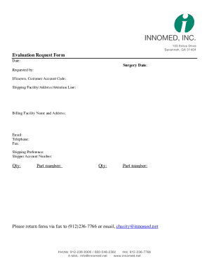 Fillable Online Innomed Evaluation Request Form.docx Fax Email Print ...