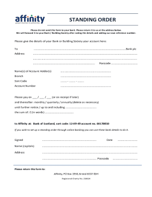 Fillable Online Standing Order form - 2019 Fax Email Print - pdfFiller