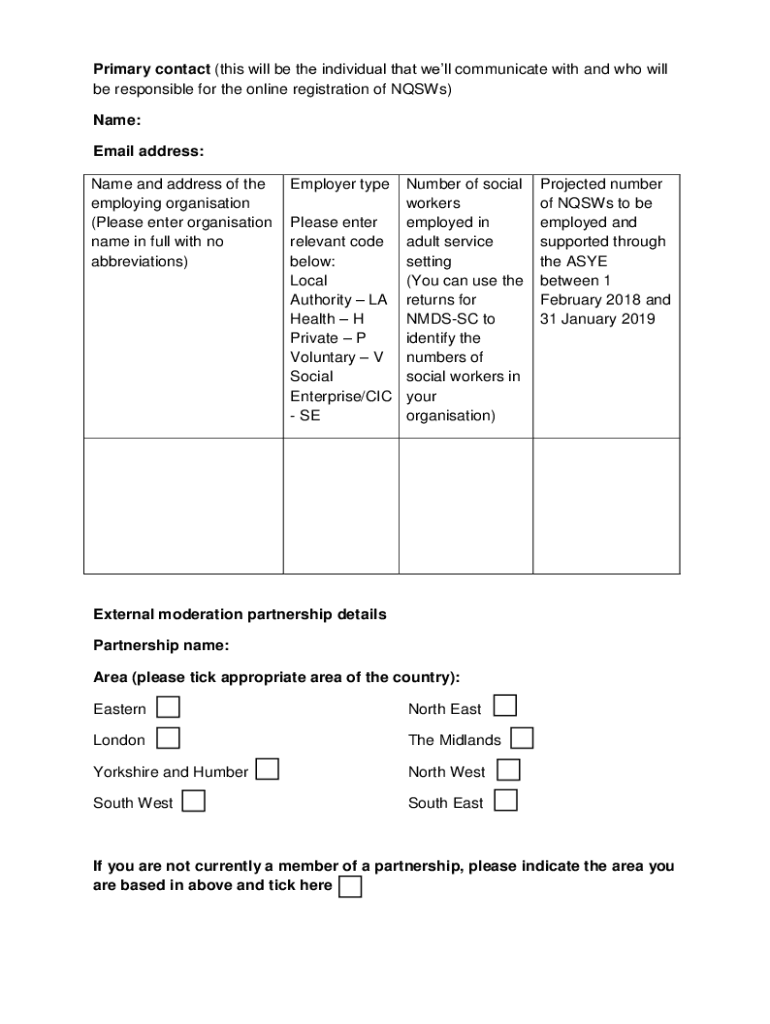 Fillable Online ASYE pre-registration application form 2018-19 ...