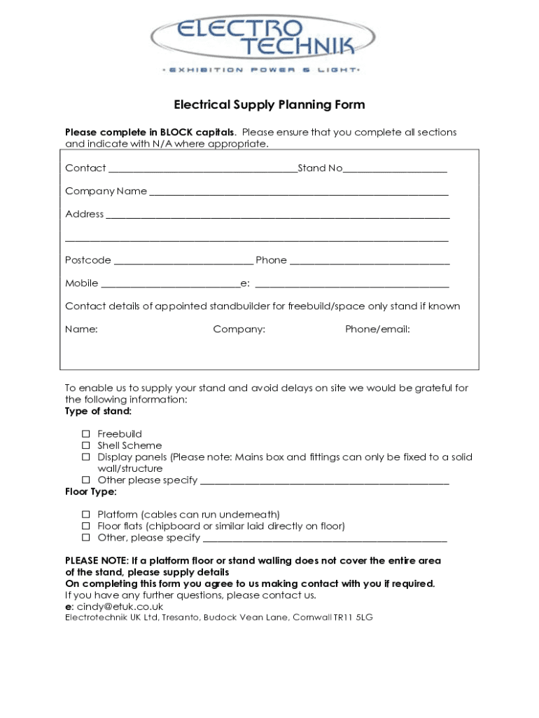 Fillable Online A Sample Electrical Supply Business Plan Template ...