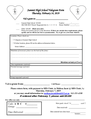 Fillable Online Valogram Form 2019 - bend.k12.or.us Fax Email Print ...