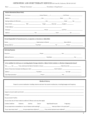 Fillable Online ORTHOPEDIC AND SPORT THERAPY SERVICES - OSTS Fax Email ...