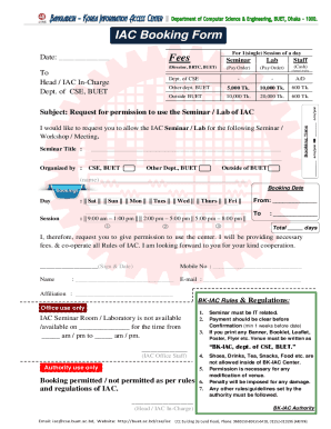 Fillable Online cse buet ac IAC Booking Form - Department of CSE, BUET ...