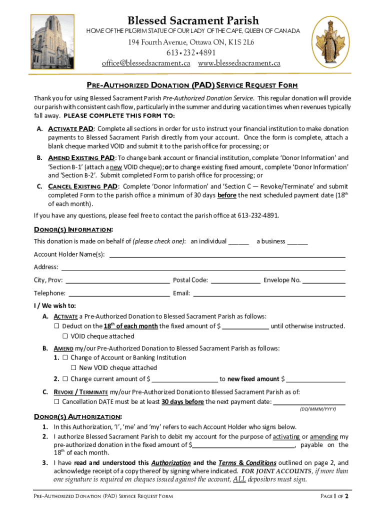 Fillable Online New York, NY - Church of the Blessed SacramentOur Lady of the Blessed Sacrament ...