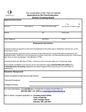 Fillable Online Crossing Guard Application Form.docx Fax Email Print ...