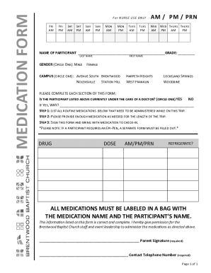 Fillable Online For NURSE USE ONLY Fri Fax Email Print - pdfFiller