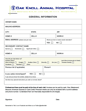 Fillable Online Resident Information Form - Fill Out and Sign Printable ...