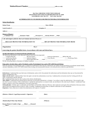 Fillable Online Protected Health Information Authorization form updated ...