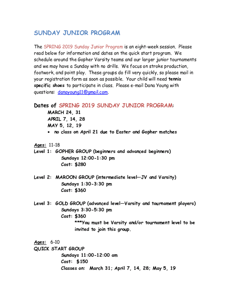 Fillable Online Sunday School Calendar of Weekly Events Children and ...