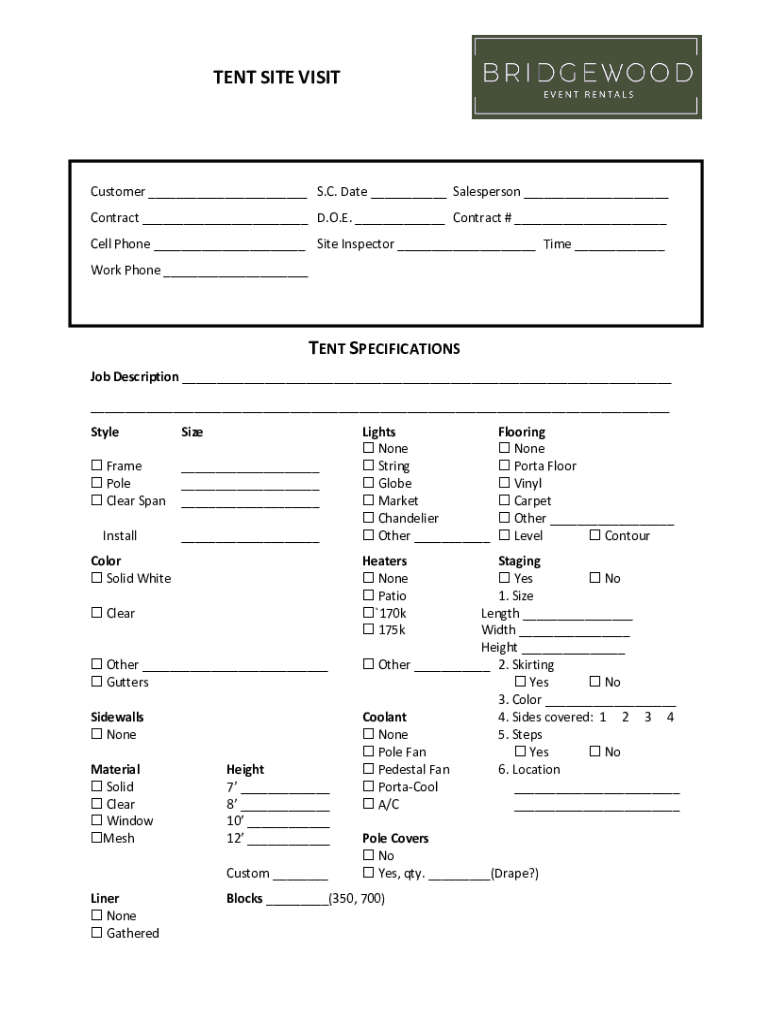 Fillable Online Tent Rental Agreement FormUSTents Party and Wedding ...