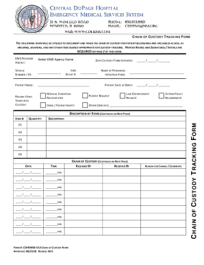 Fillable Online Chain Of Custody Form - Fill Out and Sign Printable PDF ...