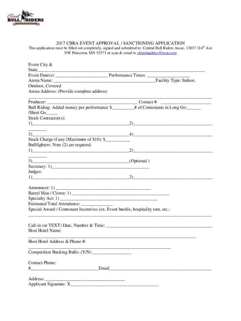 Fillable Online Download the 2021 Bull Rider Application Form - PBR Fax ...