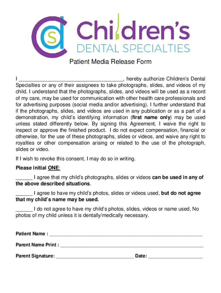 Fillable Online Patient Photo Release Form - Associated Dental Care of ...