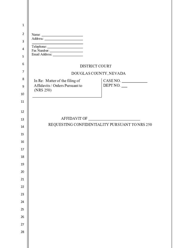 Fillable Online NRS 250 Instructions and form Fax Email Print - pdfFiller