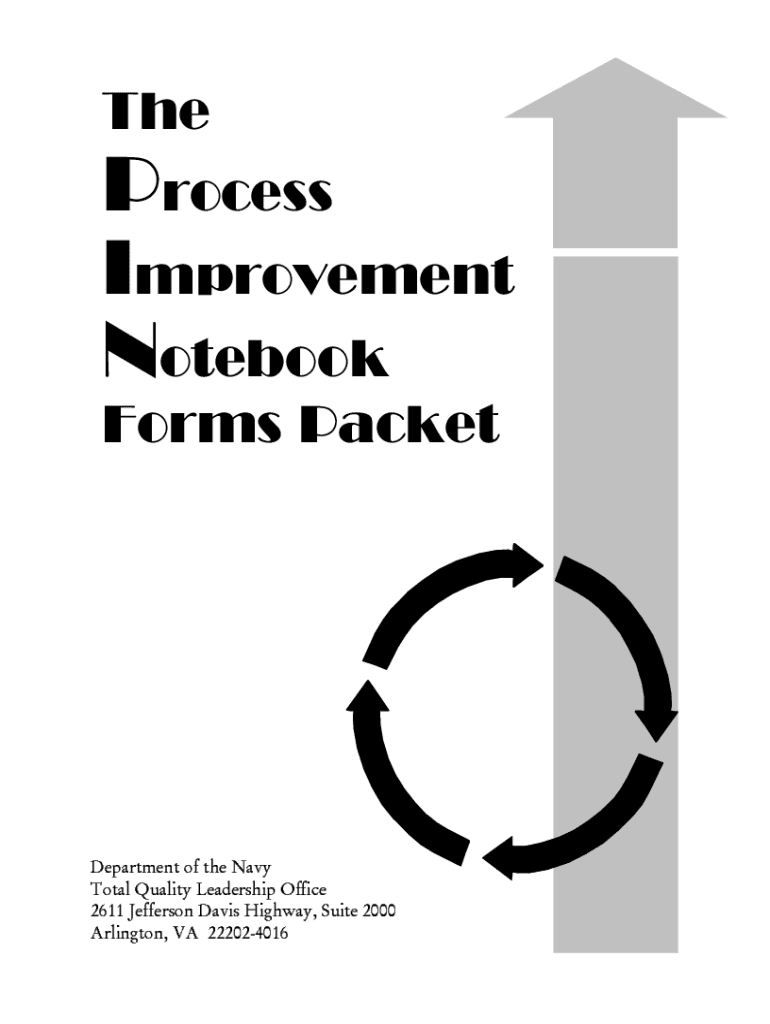 Fillable Online The Process Improvement Notebook Forms Packet - Elsmar ...
